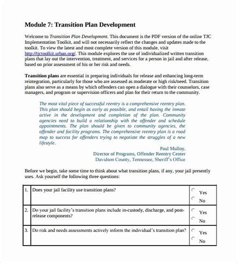 Project Management Transition Plan Template Inspirational Transition Plan Template 9 Download