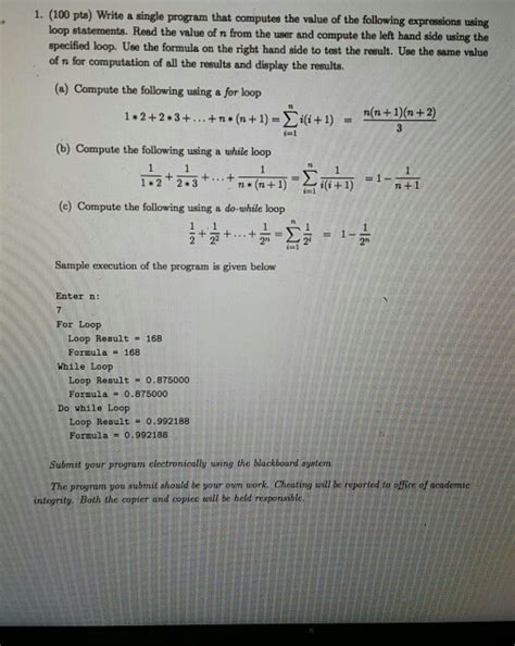 Solved 1 100 Pta Write A Single Program That Computes The