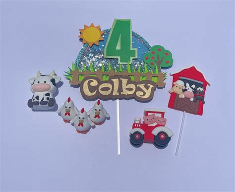 Farm Cake Topper Etsy