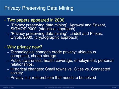 Ppt Privacy Preserving Data Mining Lecture 1 Motivating Privacy Research Introducing Crypto