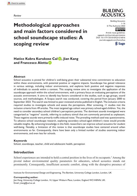 Pdf Methodological Approaches And Main Factors Considered In School