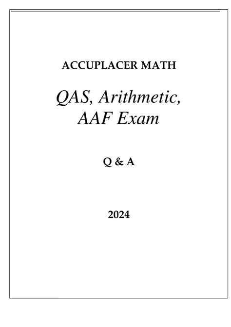 Accuplacer Math Qas Arithmetic Aaf Latest Complete Practice Exam Q