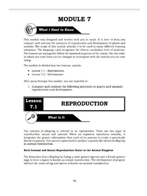 Module 1 Reproduction And Development Pdf