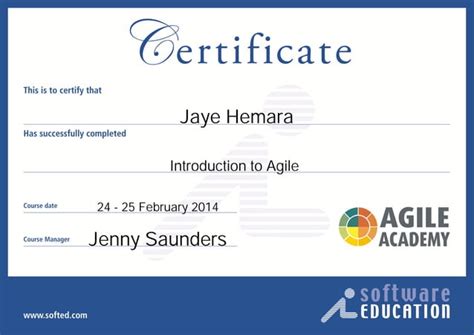 Agile Academycertificate Ppt