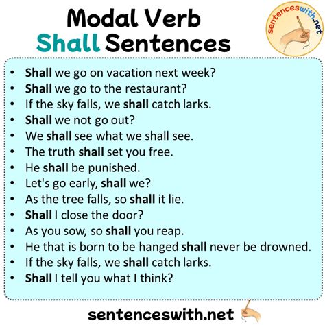 Modal Verbs Shall Sentences 30 Examples Of Shall Sentences