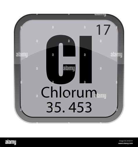 Cl Chlorum Element Atomic 17 Seventeen Mass 35453 Spelled Grey