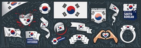 다양한 크리에이티브 디자인으로 대한민국 국기의 벡터 세트 국기에 대한 스톡 벡터 아트 및 기타 이미지 국기 그림 이야기 기 Istock