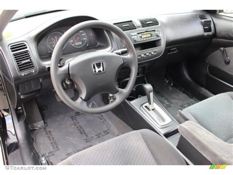 Black Interior 2004 Honda Civic Value Package Coupe Photo 102922195