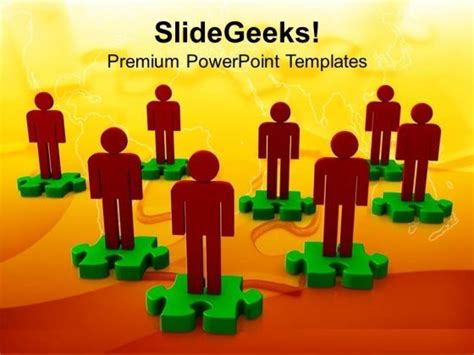 D Men On Puzzles Business Concept PowerPoint Templates Ppt Backgrounds For Slides