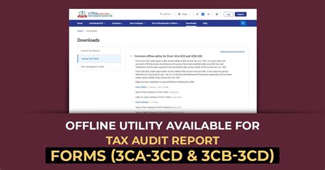 Cbdt Introduces Offline Utility For 3ca 3cd And 3cb 3cd Tax Audit Report