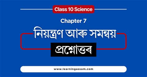 Class 10 Science Chapter 7 [প্ৰশ্নোত্তৰ] নিয়ন্ত্ৰণ আৰু সমন্বয়