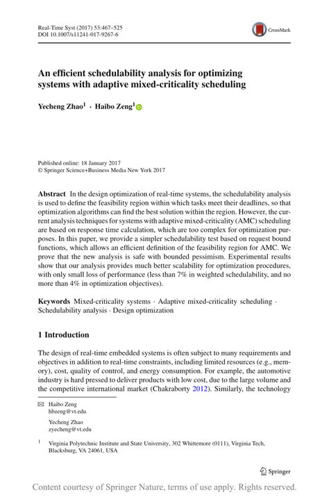 An Efficient Schedulability Analysis For Optimizing Systems With Adaptive Mixed Criticality