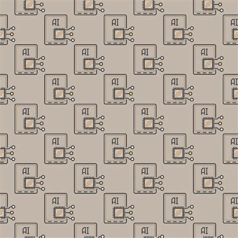 Premium Vector Tablet And Artificial Intelligence Vector Ai Technology Colored Seamless Pattern