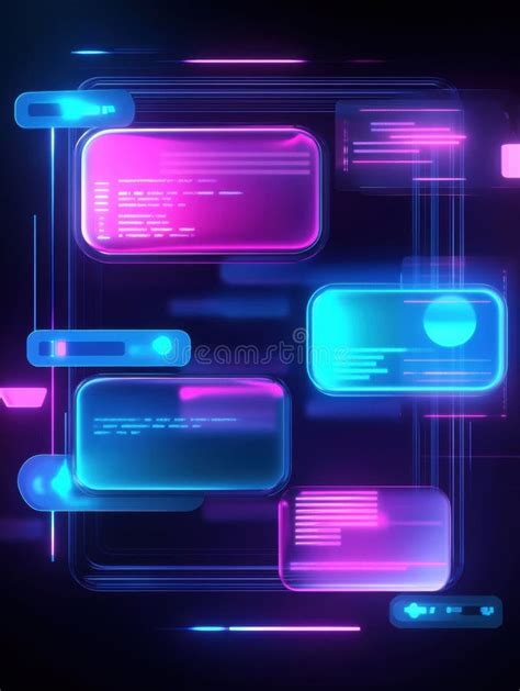 Floating Message Bubbles And Glowing Notifications Create A Vibrant