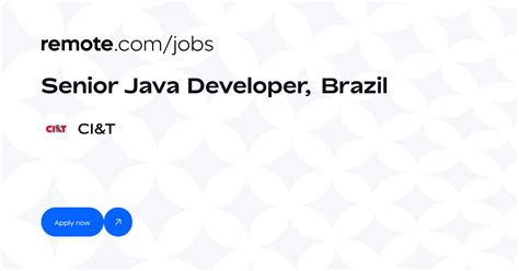 Senior Java Developer Brazil At Ciandt Remote