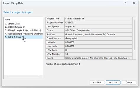 Rslog Tutorials Using Rslog Cross Sections In Slide2