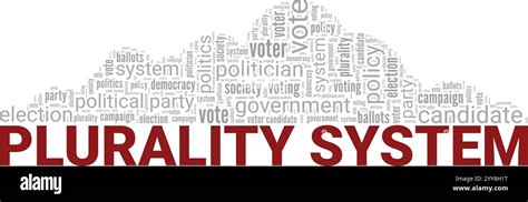 Plurality System Word Cloud Conceptual Design Isolated On White Background Stock Vector Image