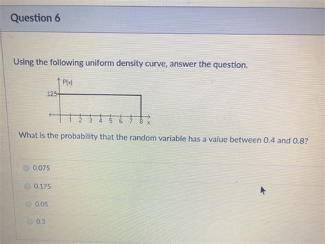 Solved Question Using The Following Uniform Density Curve Chegg