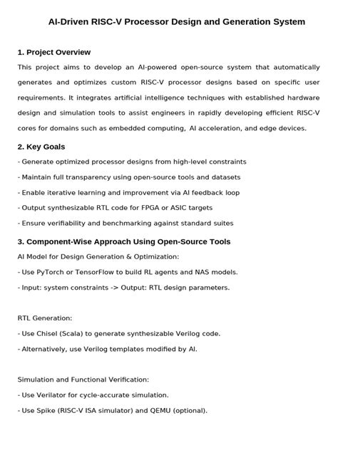 Ai Risc V Processor Design Project Pdf