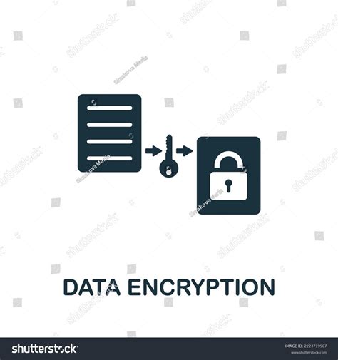 Data Encryption Icon Monochrome Simple Cyber Stock Vector Royalty Free
