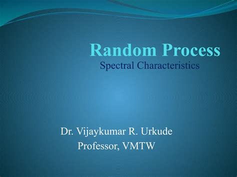 Random Processes Spectral Characteristics Ppt