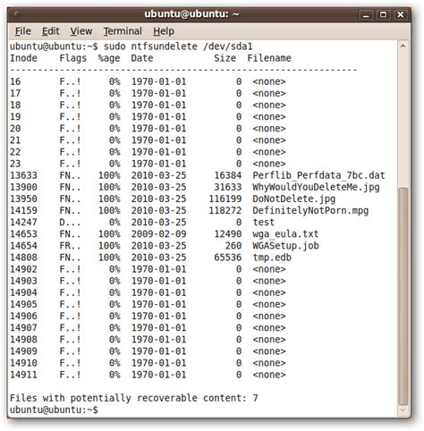 Recover Deleted Files On An Ntfs Hard Drive From A Ubuntu Live Cd
