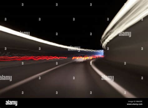 Traffic Driving Through A Tunnel Stock Photo Alamy
