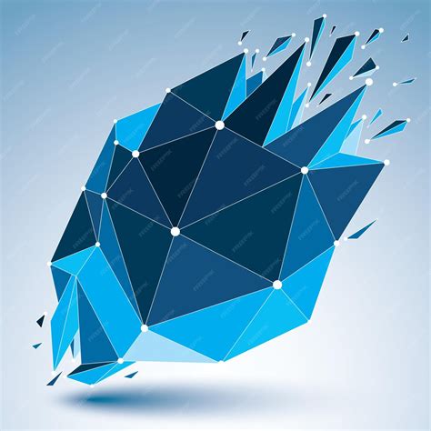 Premium Vector Vector Dimensional Wireframe Luminescent Object With Blue Connected Lines