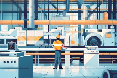 a man standing in front of a machine monitoring production processes in