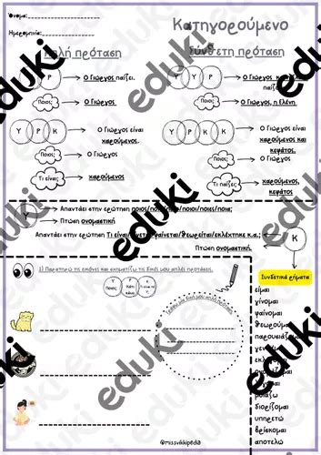 Φύλλο εργασίας Το κατηγορούμενο Εκπαιδευτικό υλικό για το μάθημα