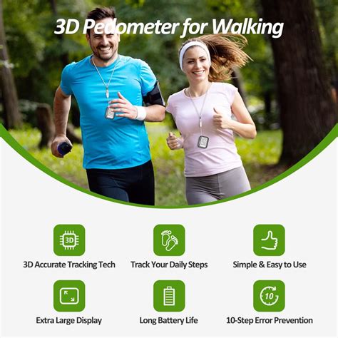 Beroziyesi 3d Pedometer For Walking Simple Step Counter For Walking With Removable Clip And