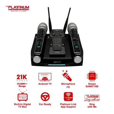 Platinum Karaoke Alpha 2 4k Wireless Mic Player With Digital And