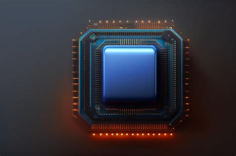 Premium Ai Image A Computer Chip With A Blue Square On The Bottom