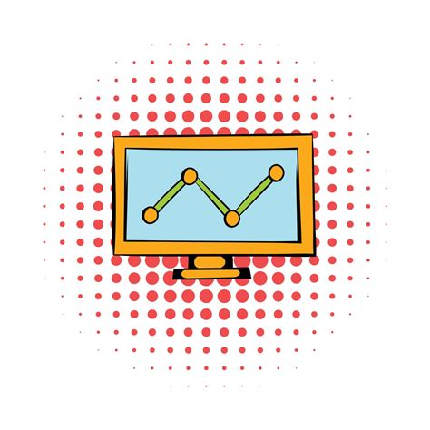 Graph On The Computer Monitor Icon Comics Style Vector Art At Vecteezy