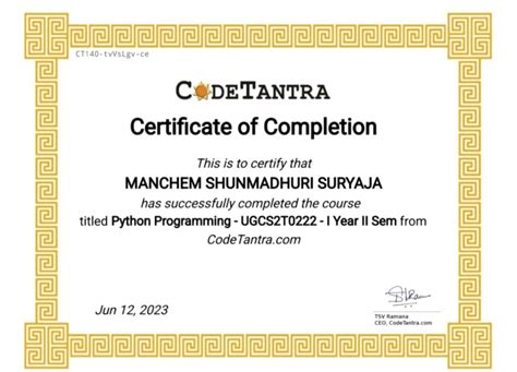 Shunmadhuri Suryaja Manchem On Linkedin Pythonprogramming Codetantra