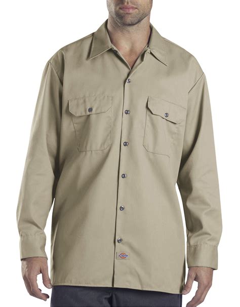 Dickies Long Sleeve Work Shirt Khaki Craze Fashion