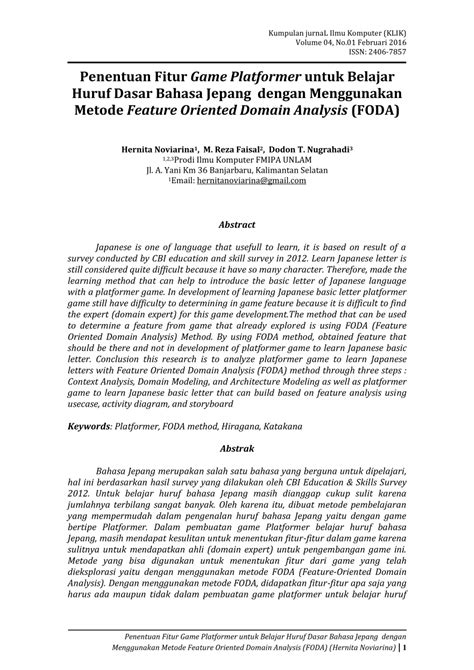 Pdf Penentuan Fitur Game Platformer Untuk Belajar Huruf Dasar Bahasa