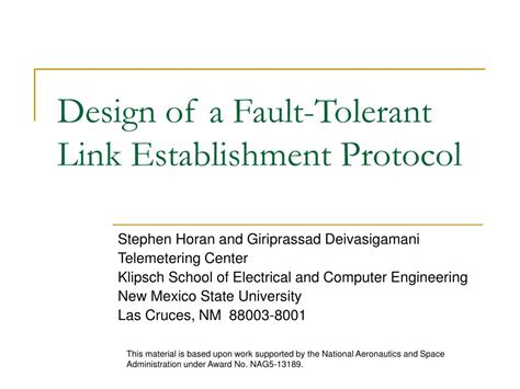 PPT Design Of A Fault Tolerant Link Establishment Protocol PowerPoint Presentation ID 3287163