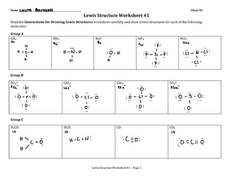 Lewis Structures Worksheet