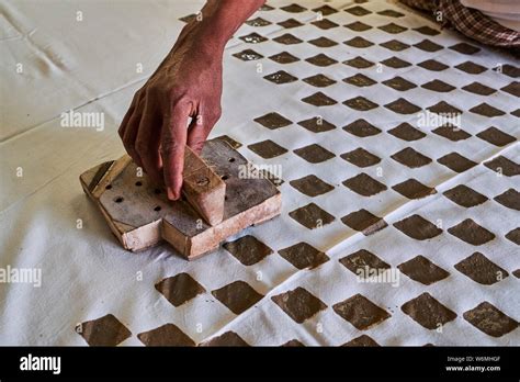 India Rajasthan Jaipur Block Printing Textile Stock Photo Alamy