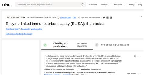 Enzyme Linked Immunosorbent Assay Elisa The Basics [scite Report]