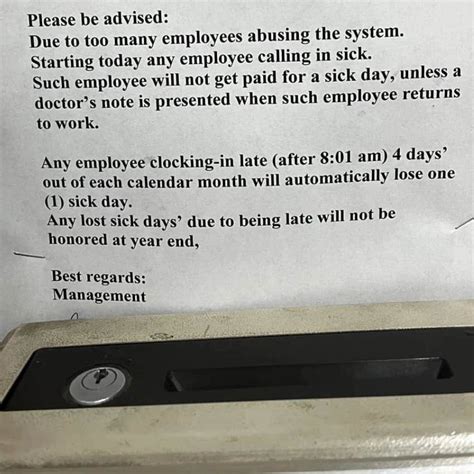 Boss Institutes Policy That Says Each Time An Employee Is Late They Lose A Sick Day YourTango