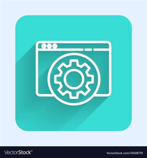 White Line Browser Setting Icon Isolated With Long