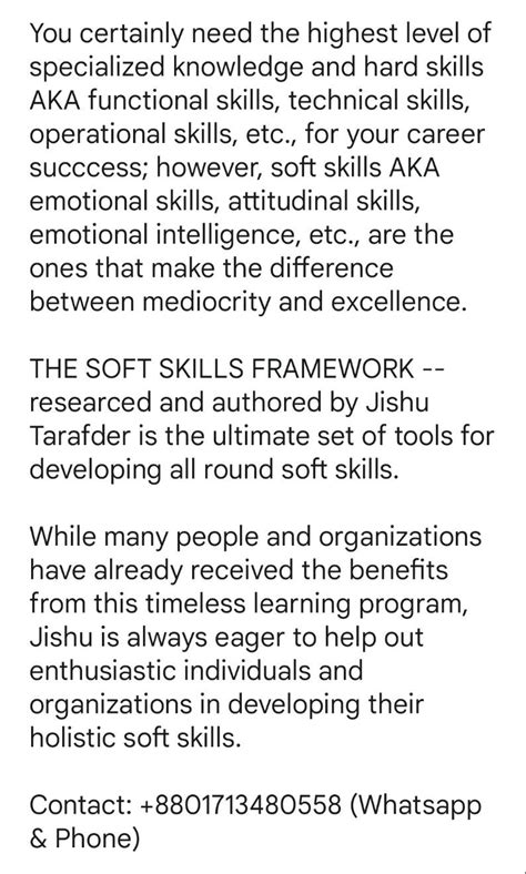 The Soft Skills Framework Jishu Tarafder