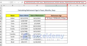 How To Calculate Retirement Age In Excel 4 Quick Methods ExcelDemy