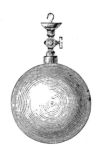 ภาพประกอบโบราณหลักการทางฟิสิกส์และการทดลอง แรงคงที่ความดันก๊าซ ภาพประกอบสต็อก ดาวน์โหลดรูปภาพ