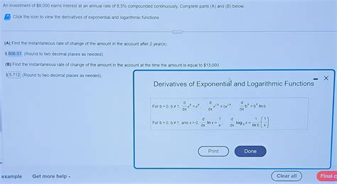 Solved Derivatives Of Exponential And Logarithmic Functions Chegg