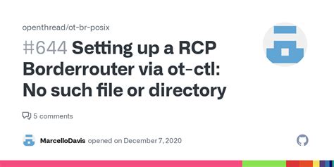 setting up a rcp borderrouter via ot ctl no such file or directory