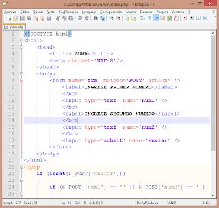 Informática a Full SUMA DOS NÚMEROS EN PHP