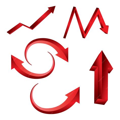 Premium Vector 3d Red Arrows Collection Of Different Red Arrows On White Background Set Of Red